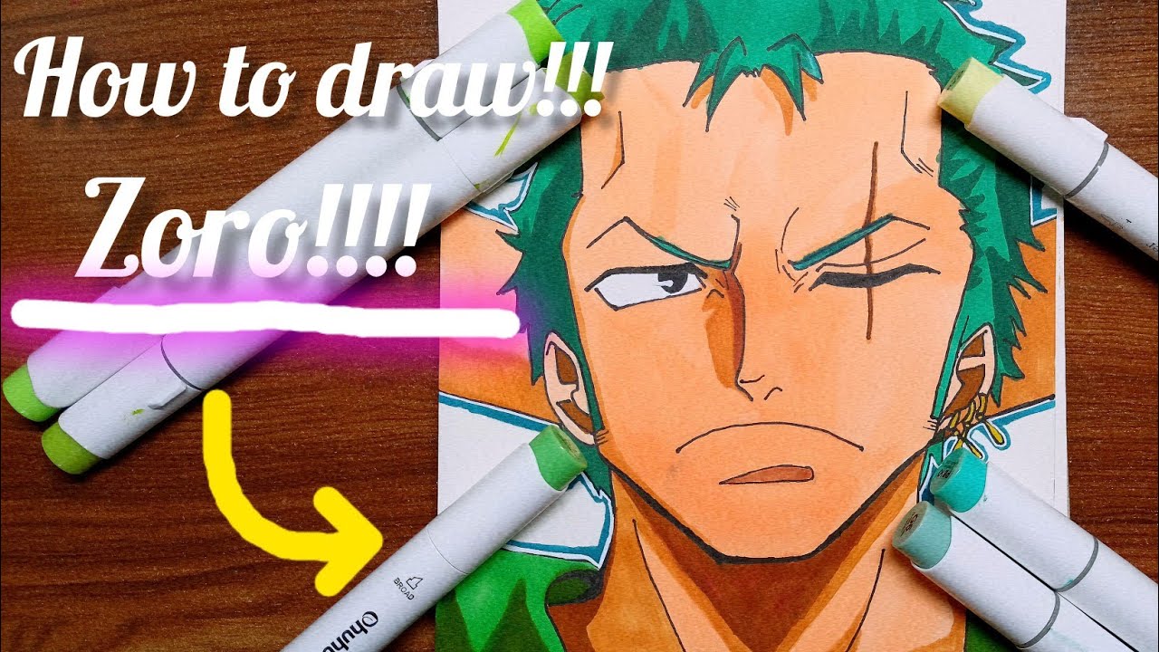 How to draw Zoro from one piece!!!!!!|drawing Zoro face only. - YouTube