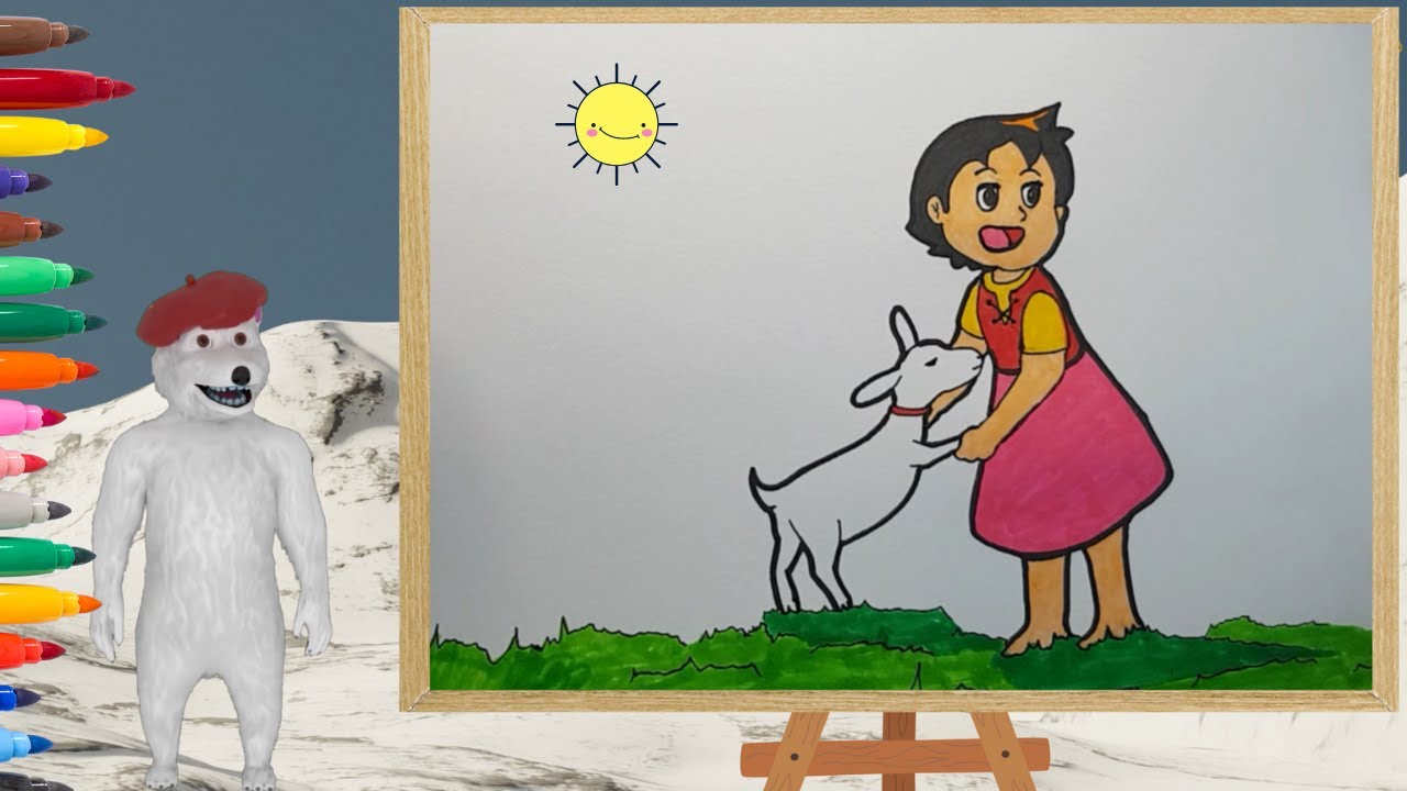 How to draw Heidi picture? Heidi resmi nasıl çizilir? Wie zeichnet man ...