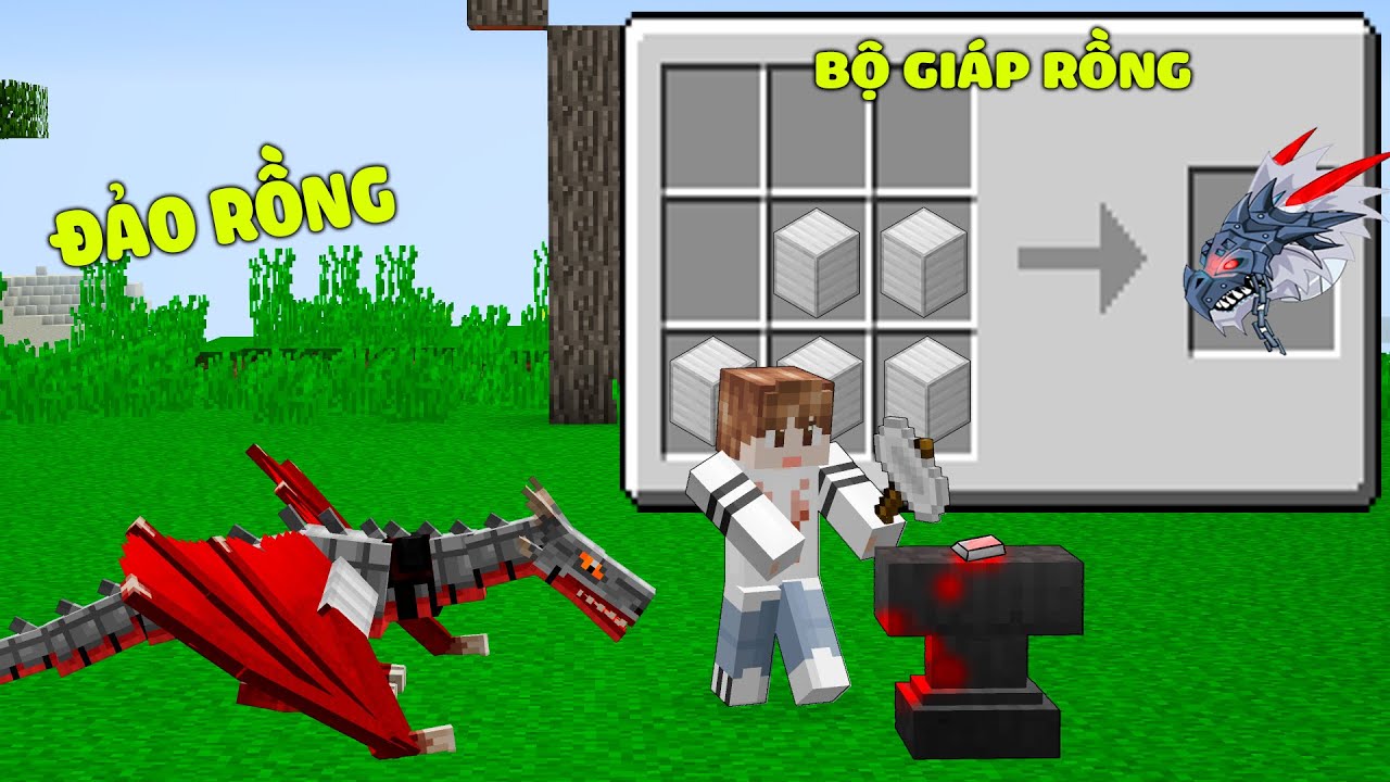 ĐẢO RỒNG: CHẾ TẠO BỘ GIÁP RỒNG SẮT TRONG MINECRAFT - YouTube