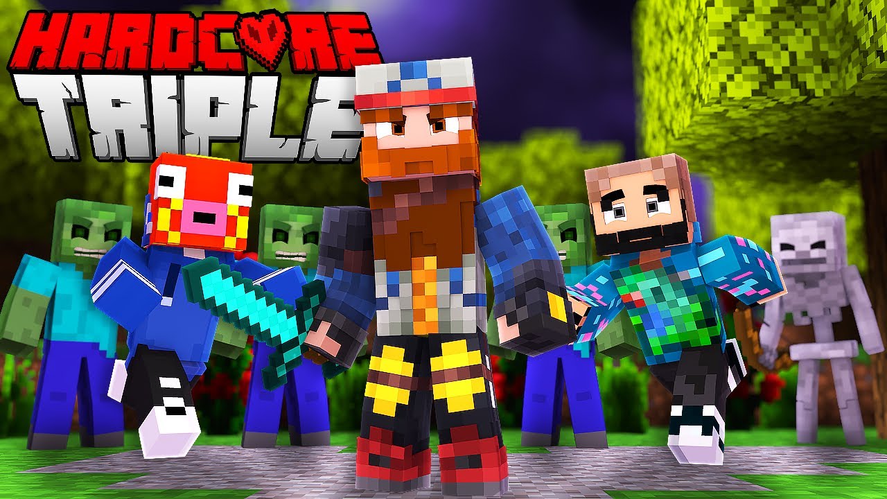 *MI NUEVA SKIN DE MINECRAFT* | HARDCORE TRIPLE con Daz y Sekiam 2 - YouTube