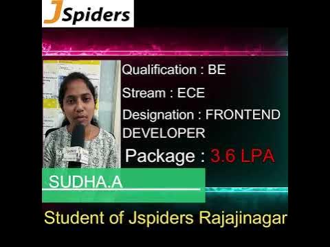 SUCCESSFULLY placed as FRONT END DEVELOPER | SUDHA.A | jobs |JSPIDERS ...