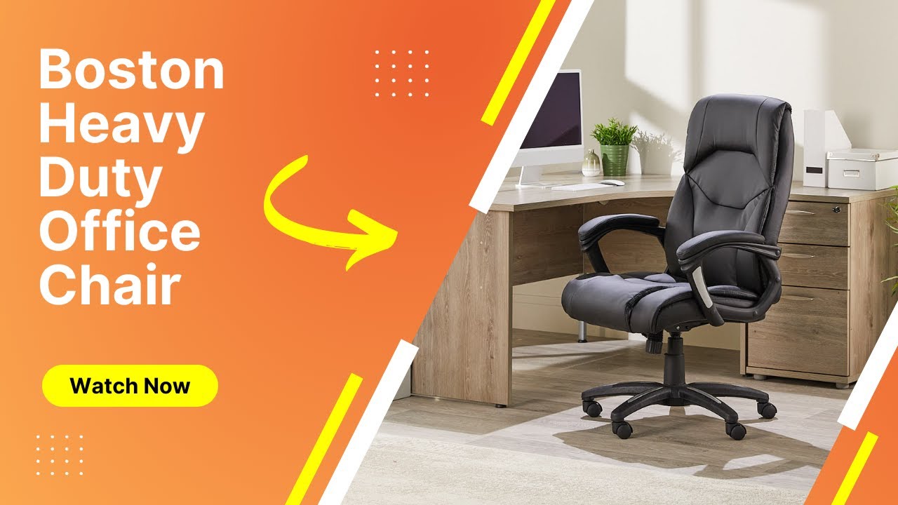 Boston: Deeply Padded Black Leather Effect Executive Office Chair - YouTube