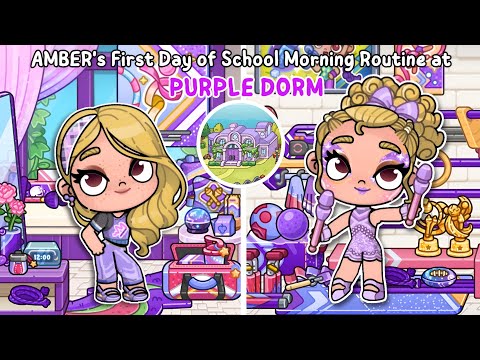 AMBER's First Day of School Morning Routine At Purple Dorm 💜🏡 | Avatar World | Pazu