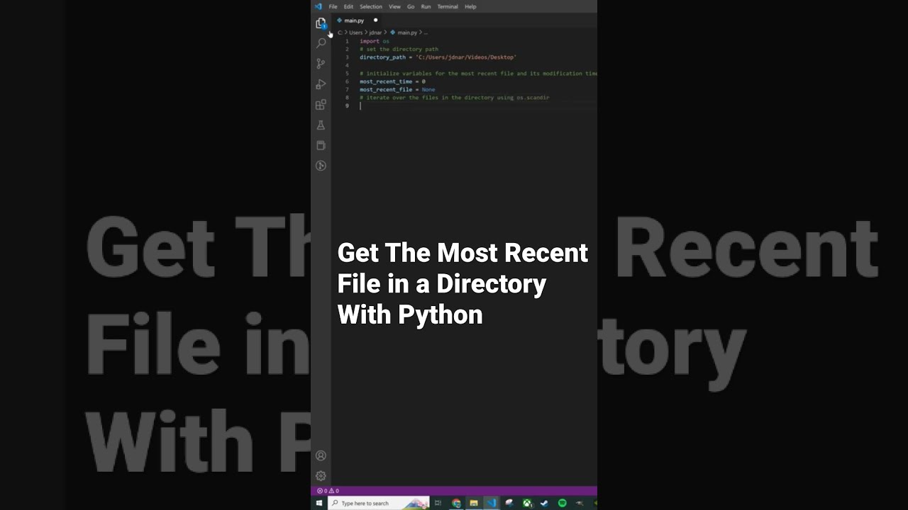 Get The Most Recent File In A Directory With Python python coding keyboardasmr shorts code Get The Most Recent File In A Directory With Python python coding keyboardasmr shorts code
