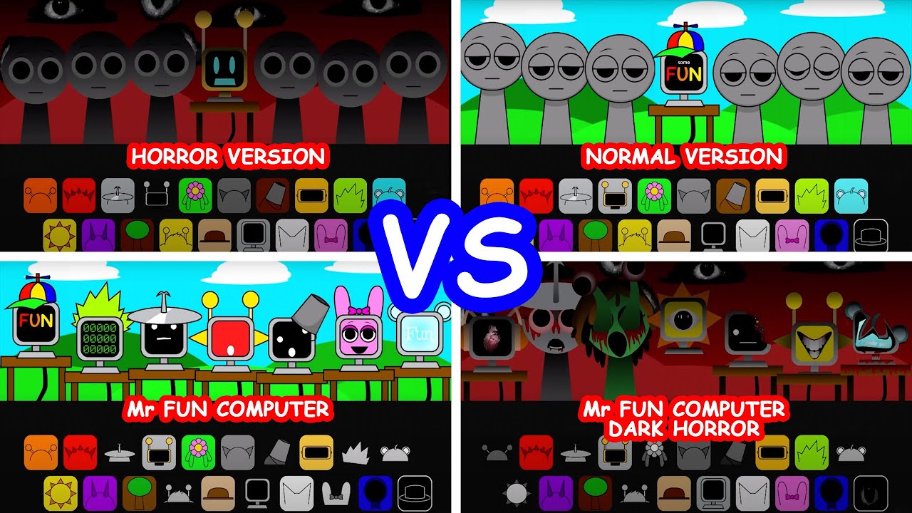 Incredibox Sprunki : Mr Fun Computers Normal Vs Horror! Normal Versions ...