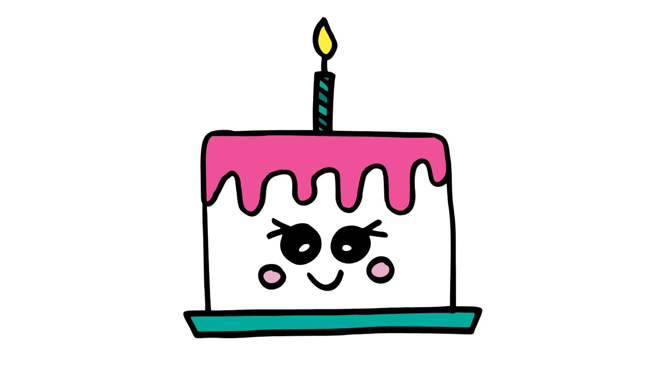 HOW TO DRAW A CUTE CAKE - EASY DRAWINGS - YouTube