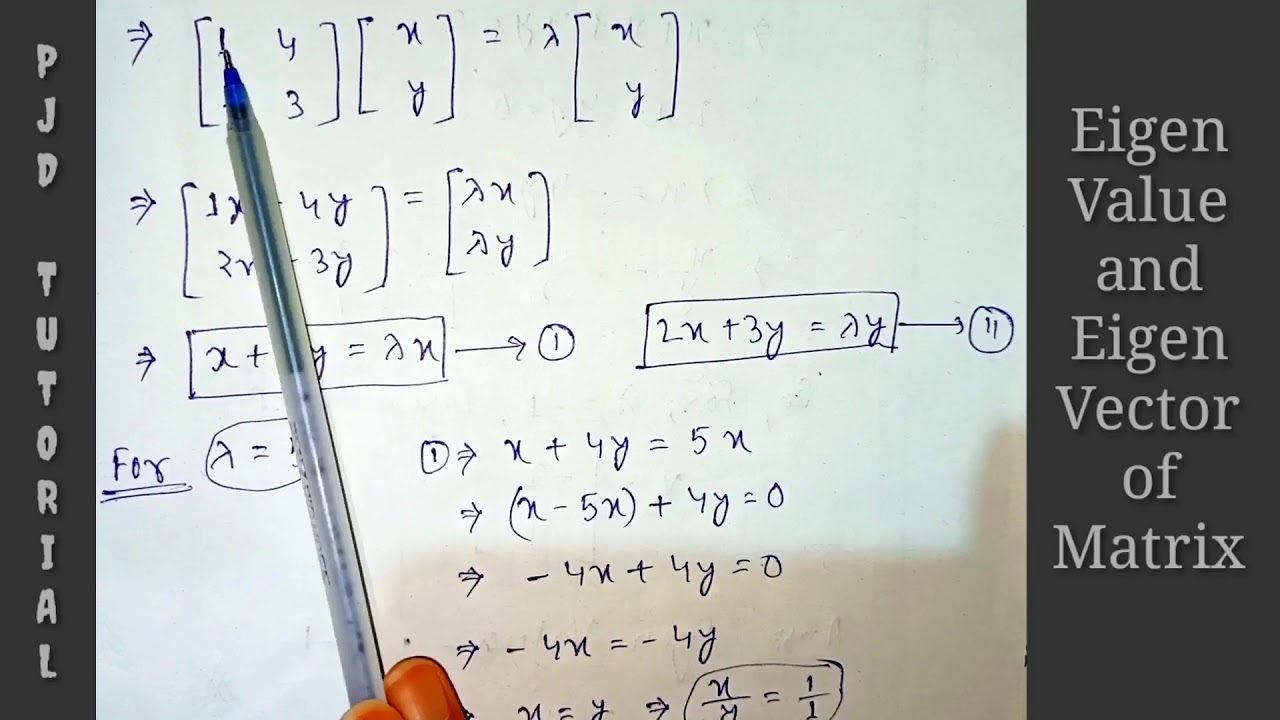 Eigen Value And Eigen Vector Matrix 3 Youtube