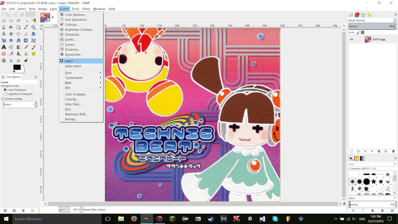 GIMP 2.8.18 tutorials - 27 - Invert and Auto tools - YouTube
