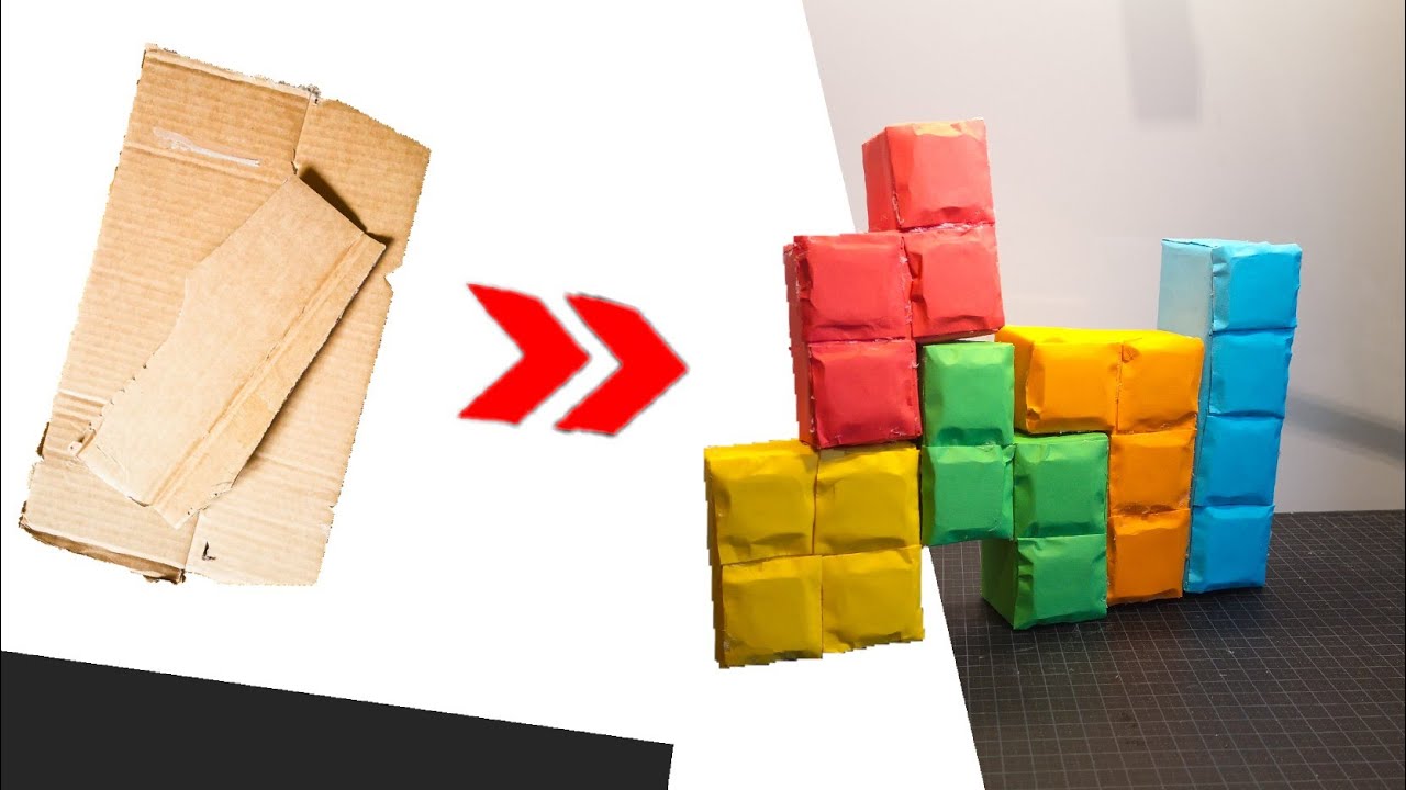 Real life Cardboard Tetris blocks? - YouTube