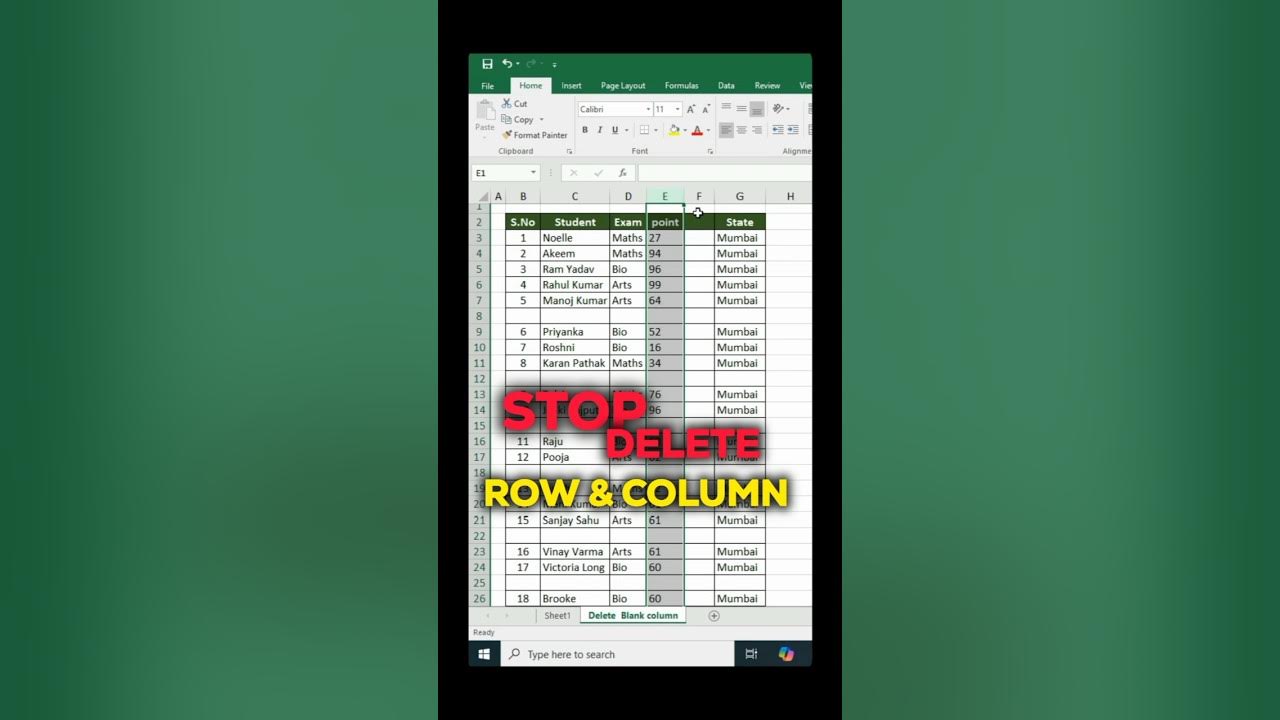 Don't delete Rows & column like this... #excelformula #excelshortcuts #excelclub #exceltips # ...