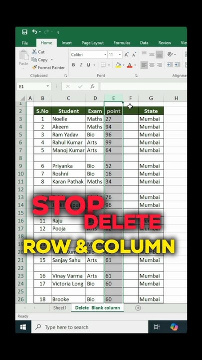 Don't delete Rows & column like this... #excelformula #excelshortcuts #excelclub #exceltips # ...