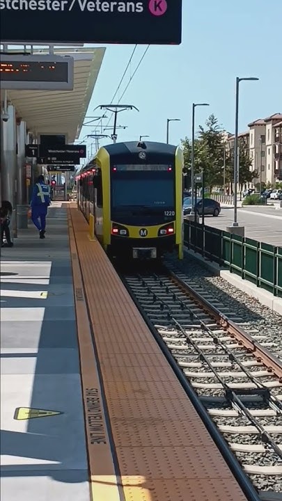 Lacmta metro K line train arriving and departing - YouTube