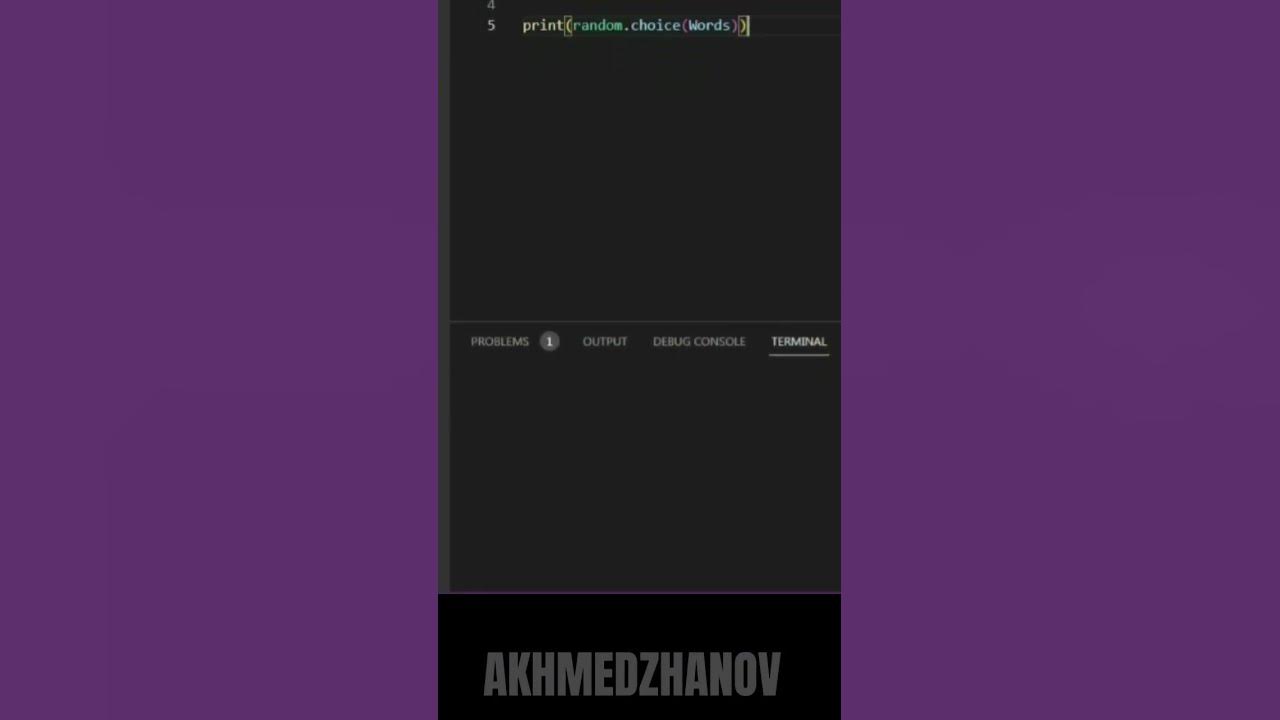 A Random Word Picker From A List In Python Programming Pythonprogrammer Code Python Youtube 3933