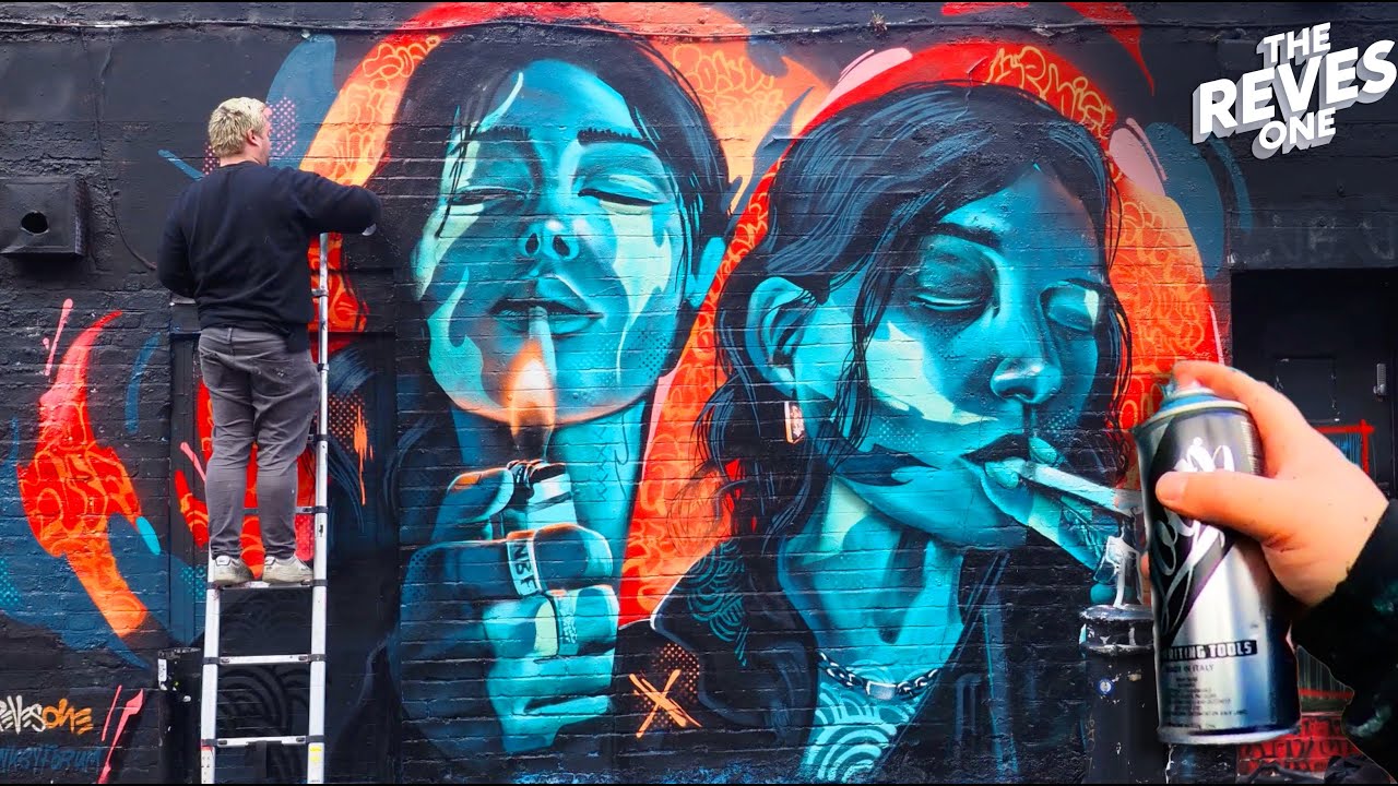 (GoPro POV) Painting a surreal Mural in trendy Shoreditch, London - YouTube