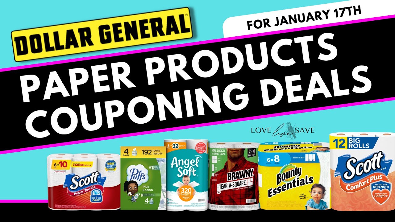 Dollar General Paper Products Couponing Deals for January 17th - YouTube