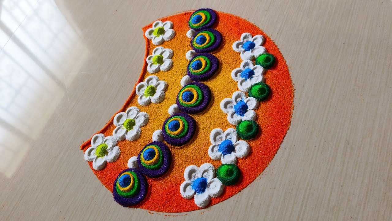 Easy rangoli for janmashtmi | janmashtmi rangoli designs | janmashtmi ...