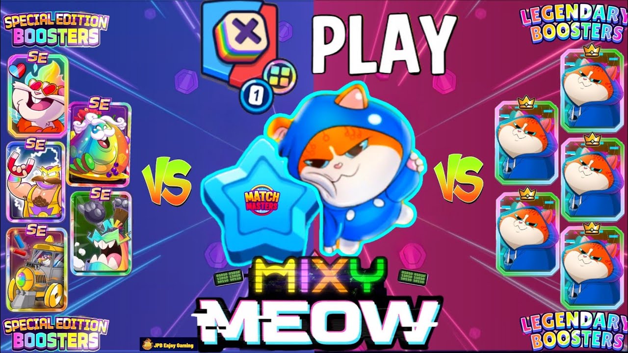 MIXY MEOW (VS) 5 SE Booster and 5 Mixy Meow/ Color Climb+Square Matches ...