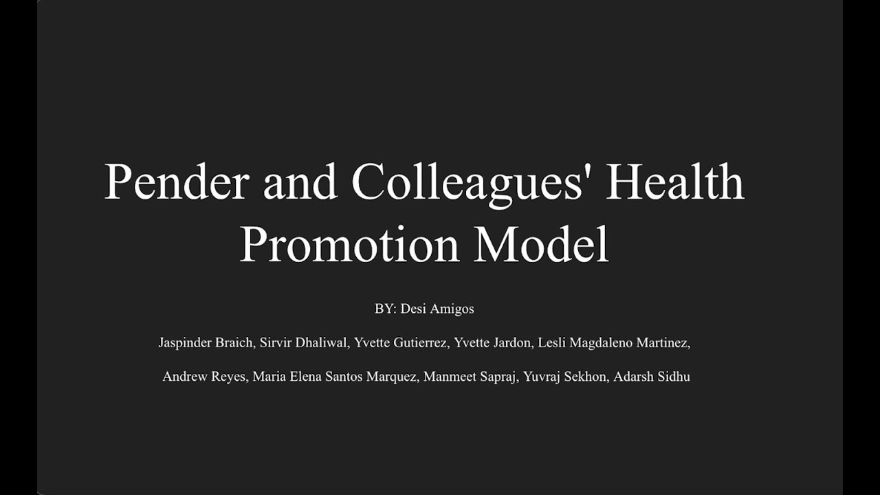 Pender Health Promotion Model Presentation - Desi Amigos - YouTube
