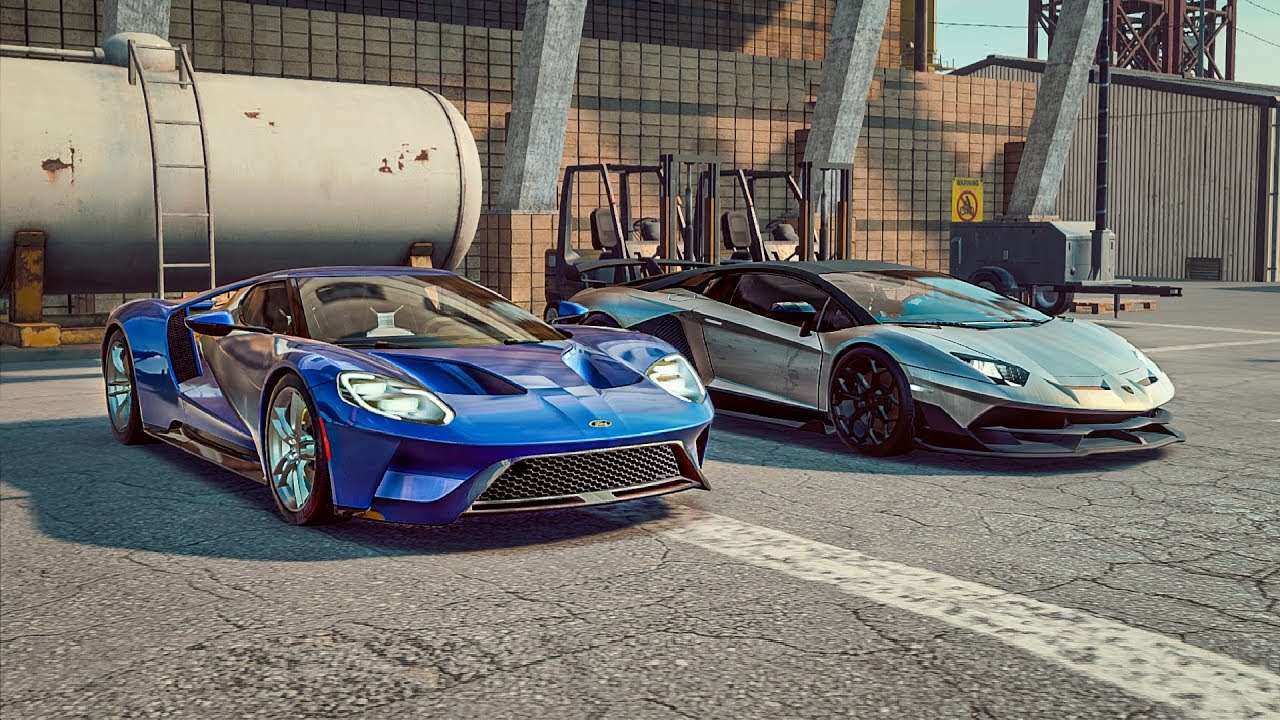 NFS Drag Race | Lamborghini Aventador SVJ vs Ford GT 2017!!! - YouTube