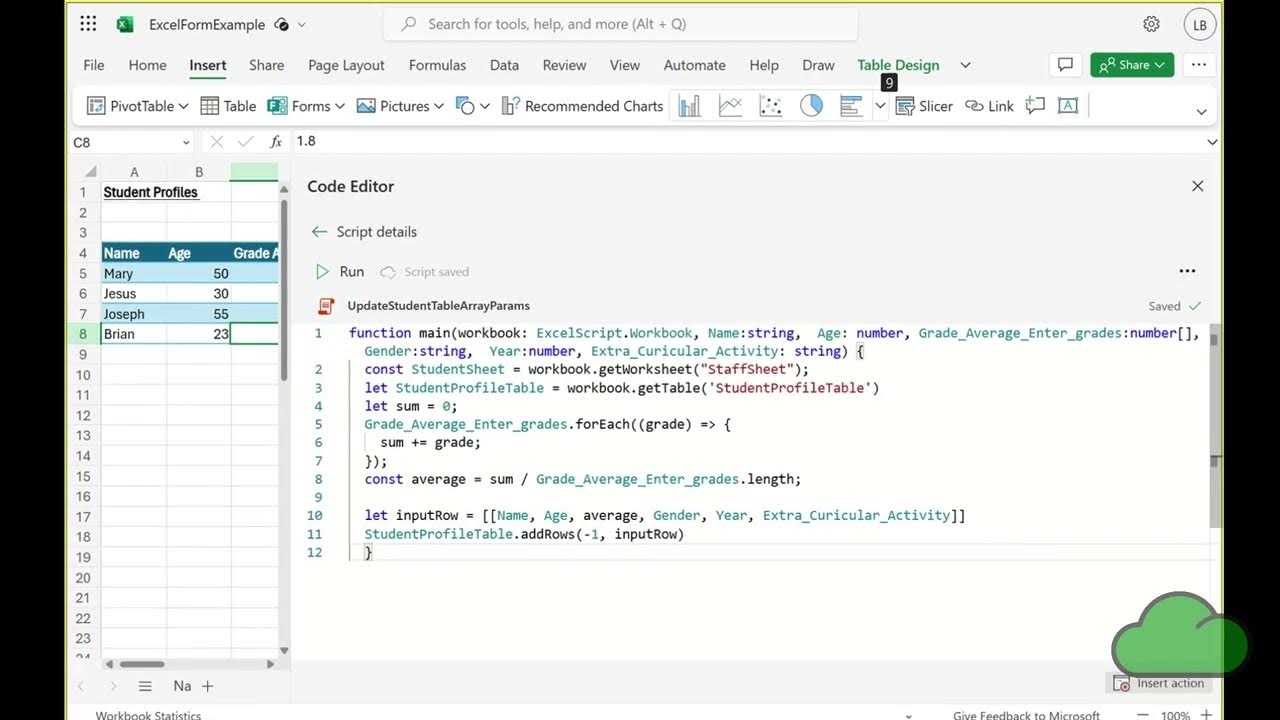 How to use array parameters in Excel Online Forms using Office Scripts!! - YouTube