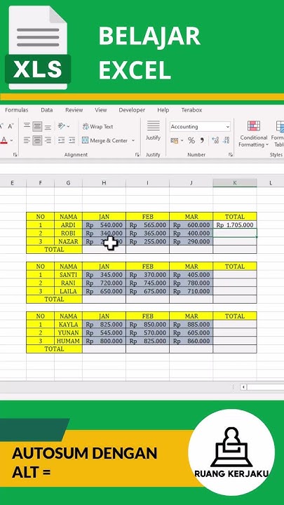 AUTOSUM DATA HANYA DENGAN DUA TOMBOL - YouTube