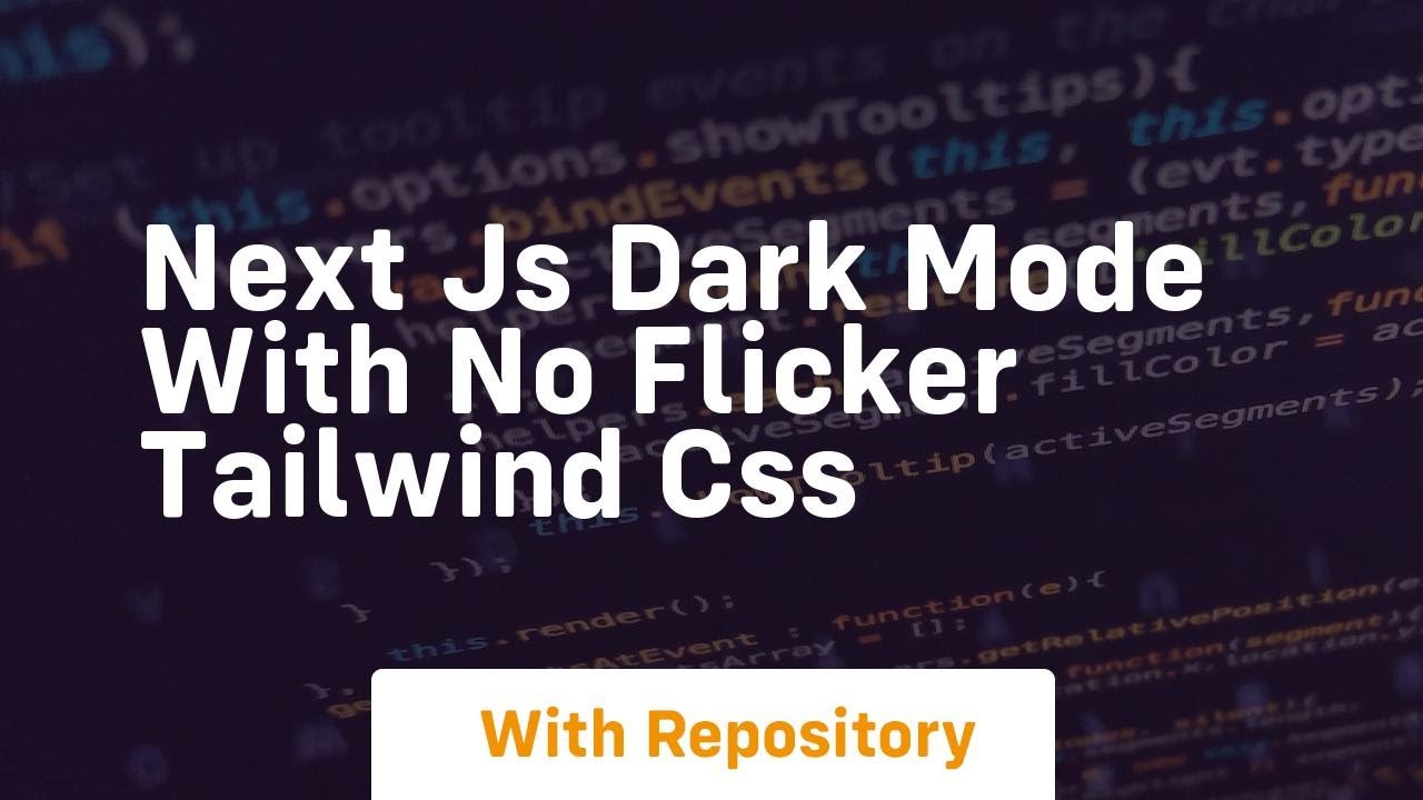 next js dark mode with no flicker tailwind css - YouTube