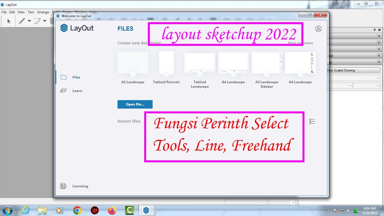 04 Perintah Select Tool Line Freehand Layout Sketchup 2022 - YouTube