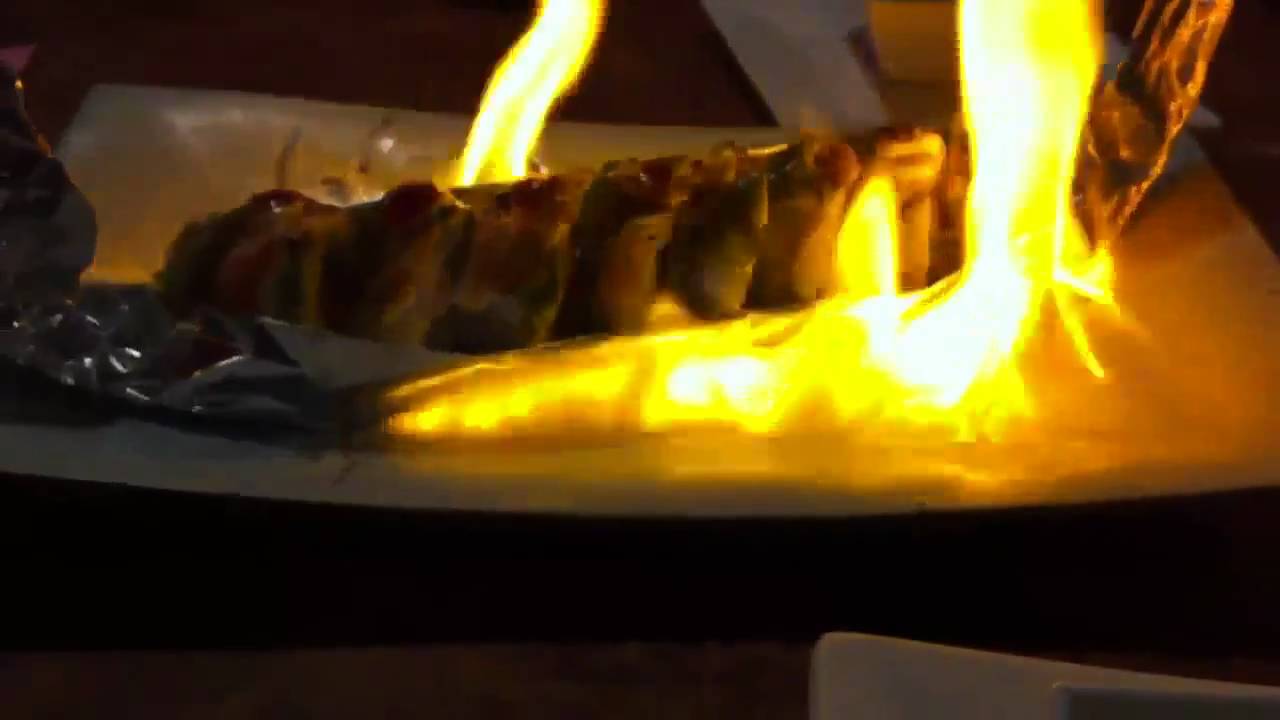 Flaming Sushi Roll - YouTube