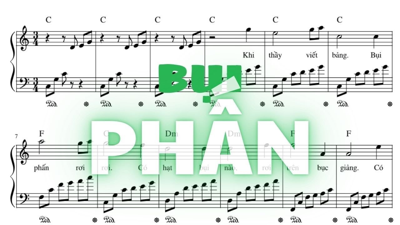 Bán sheet piano + file midi Bụi Phấn - YouTube