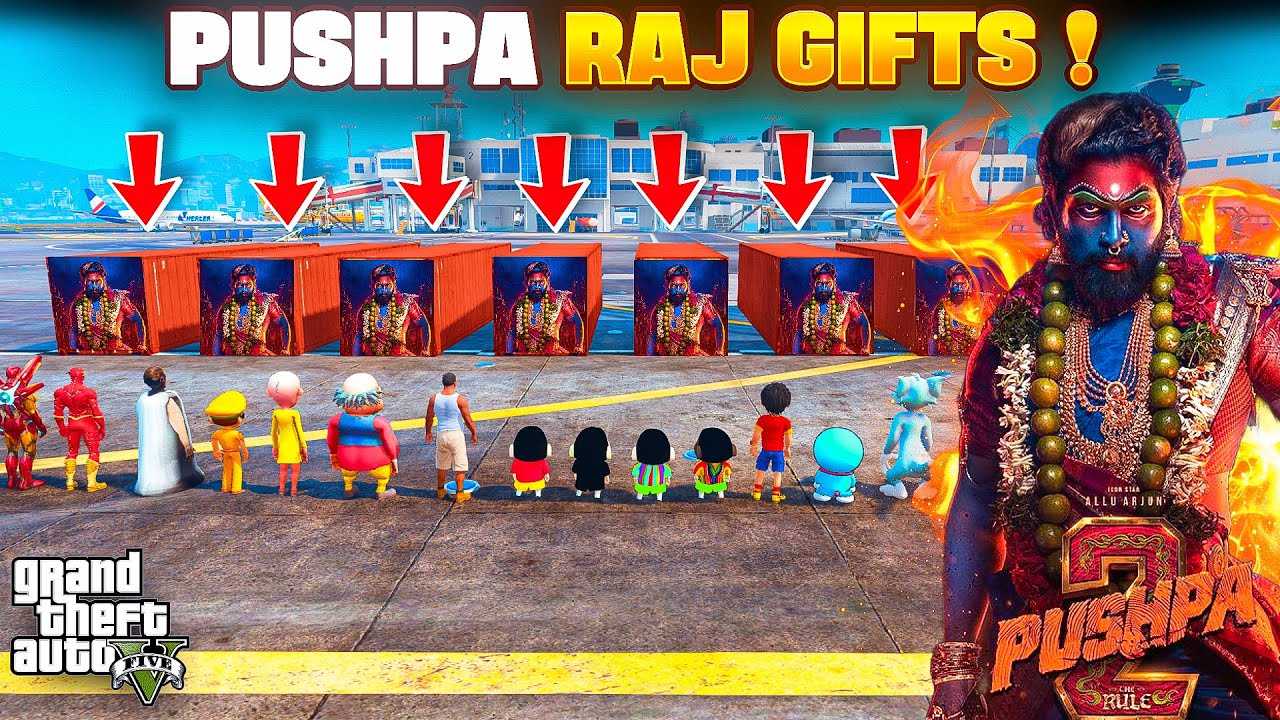 GTA 5 : Pushpa Containers Opening Shinchan Dorameon Franklin in GTA V ...
