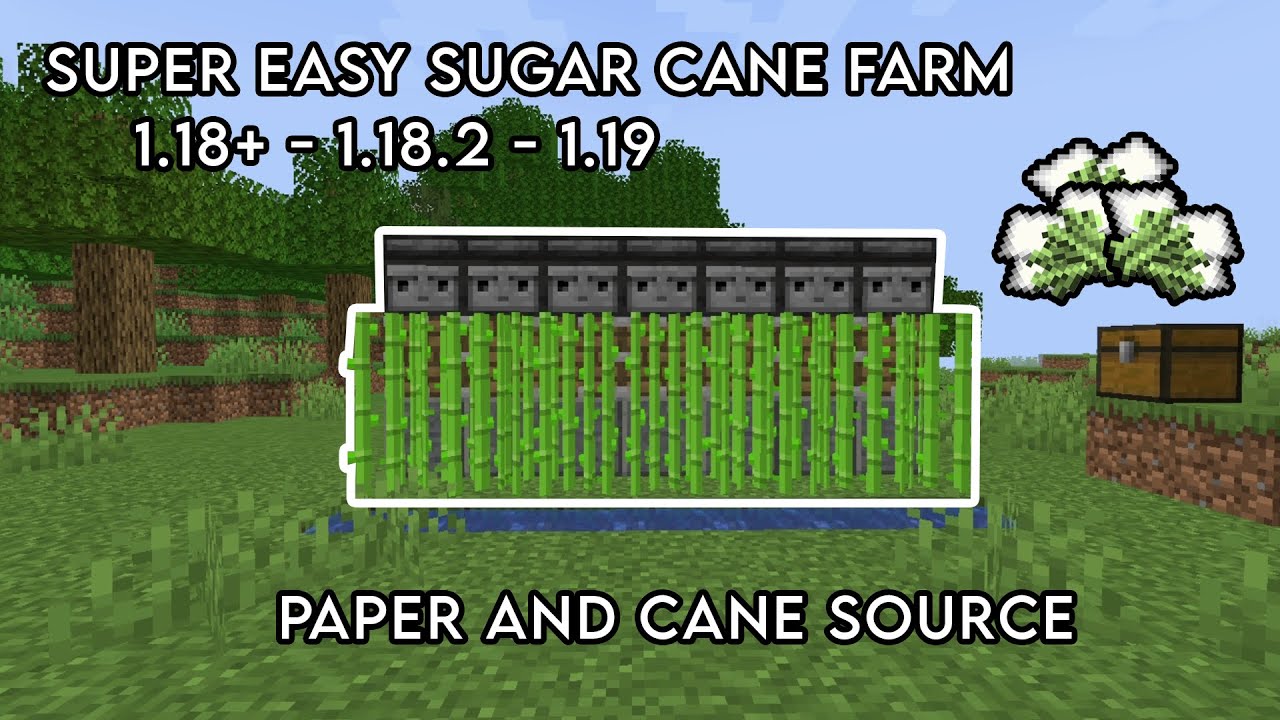 SUPER EASY SUGAR CANE FARM | MINECRAFT 1.18.2 Java - YouTube