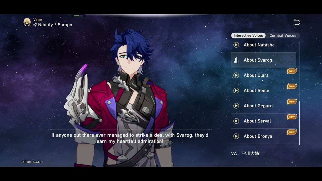 Honkai star rail Sampo all voice lines (jp dub/eng sub) - YouTube
