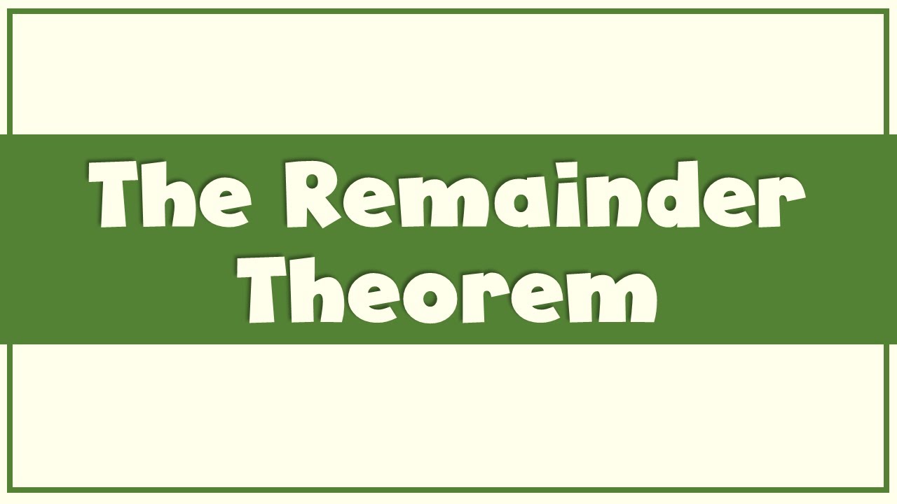 The Remainder Theorem [Synthetic and Substitution] | Ms Rosette - YouTube