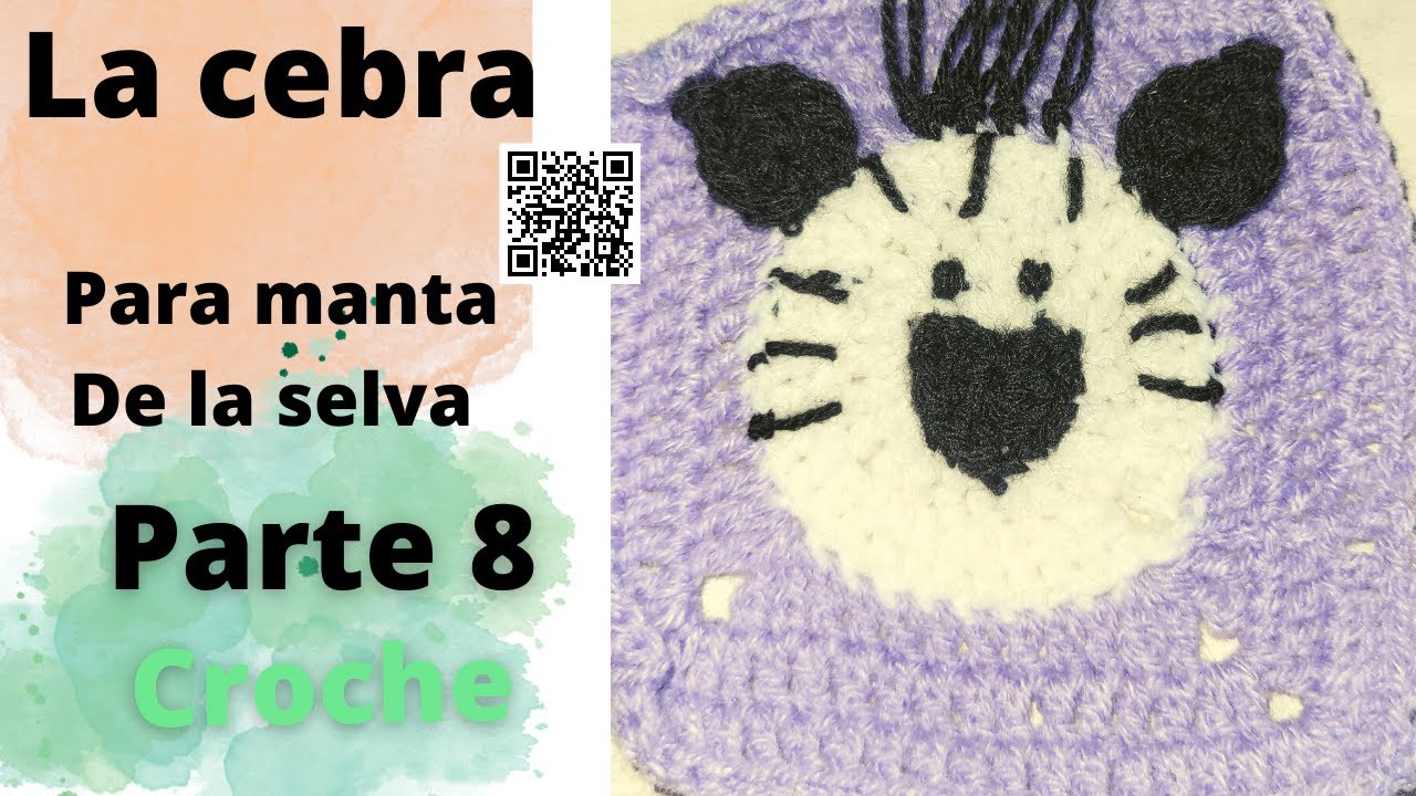 La 🦓#cebra #crochet para #cobija de animalitos de la selva - YouTube