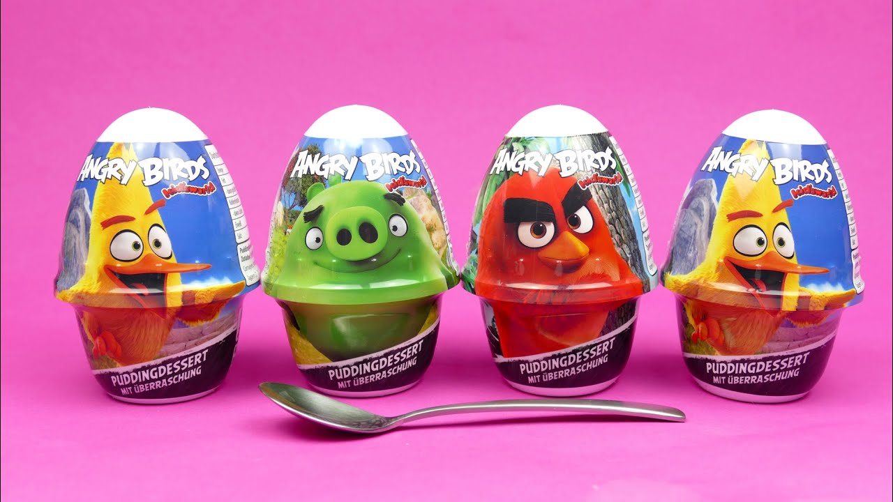 Cute Angry Birds 2 Choco German Pudding with Toys and Surprise unboxing ...
