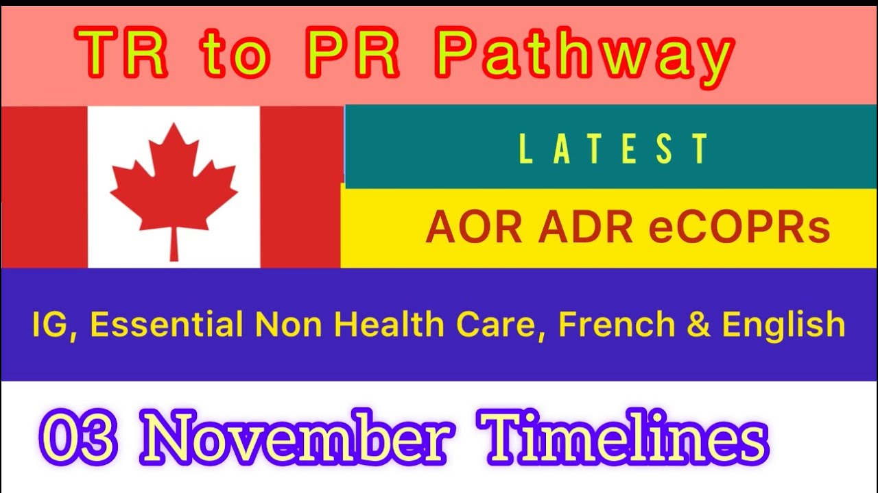 TR to PR Pathway Update | 03 November Timelines |AOR | eCOPR | ADR | TR ...