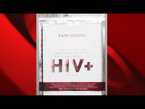 Magazine cover published with HIV-positive blood in ink - YouTube