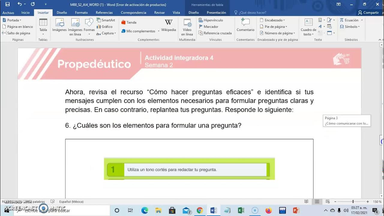 Tutorial Actividad Integradora 4 Módulo Propedéutico - YouTube