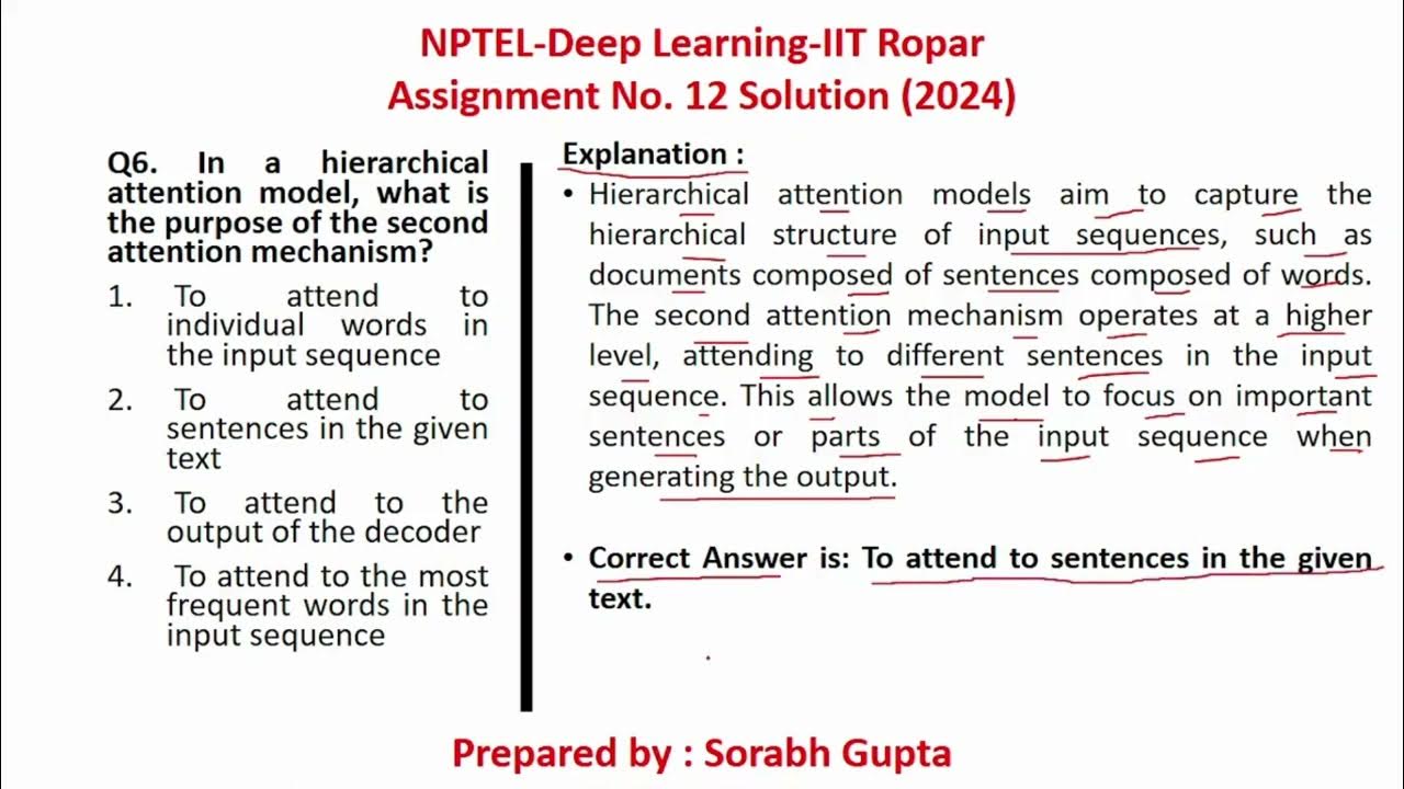 NPTEL-Deep Learning (IIT Ropar)- Assignment 12 Solution (2024) - YouTube