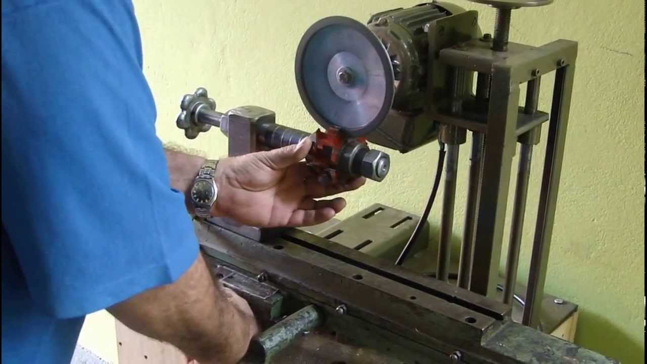 Afiadora de fresas manual - YouTube