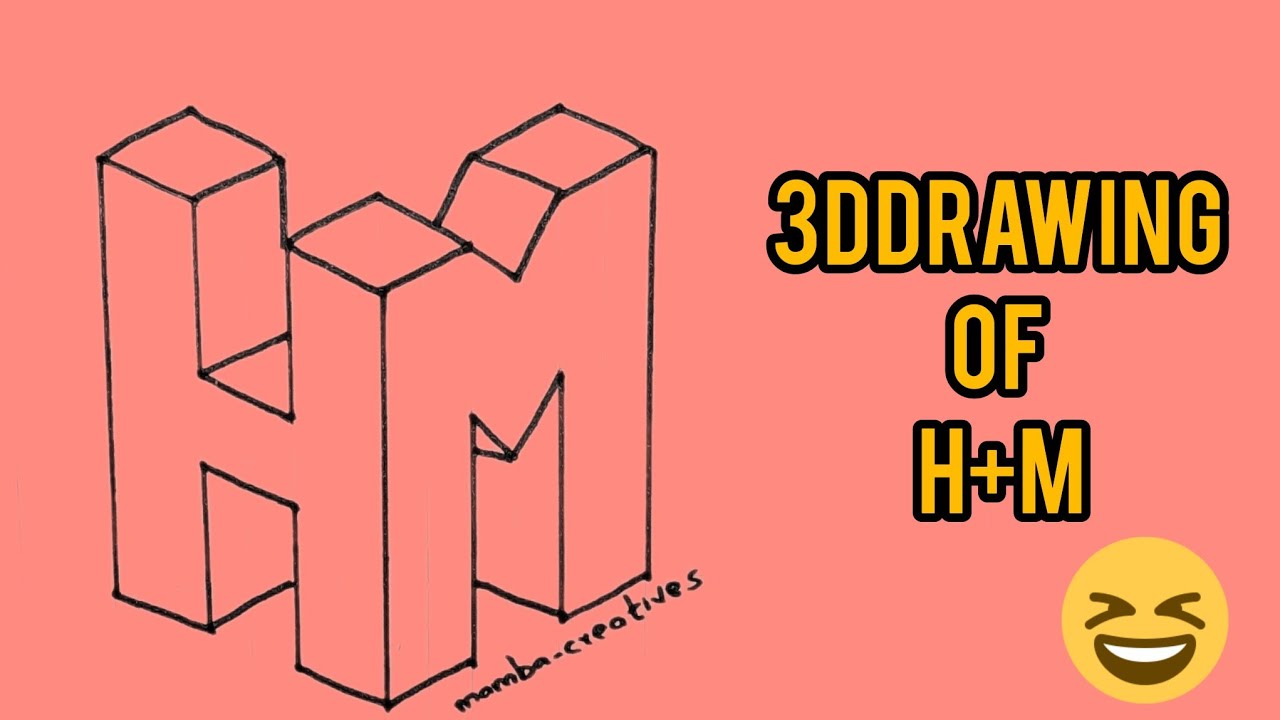 COMBINED 3D DRAWING OF H+M |DIY| |STEP BY STEP | - YouTube