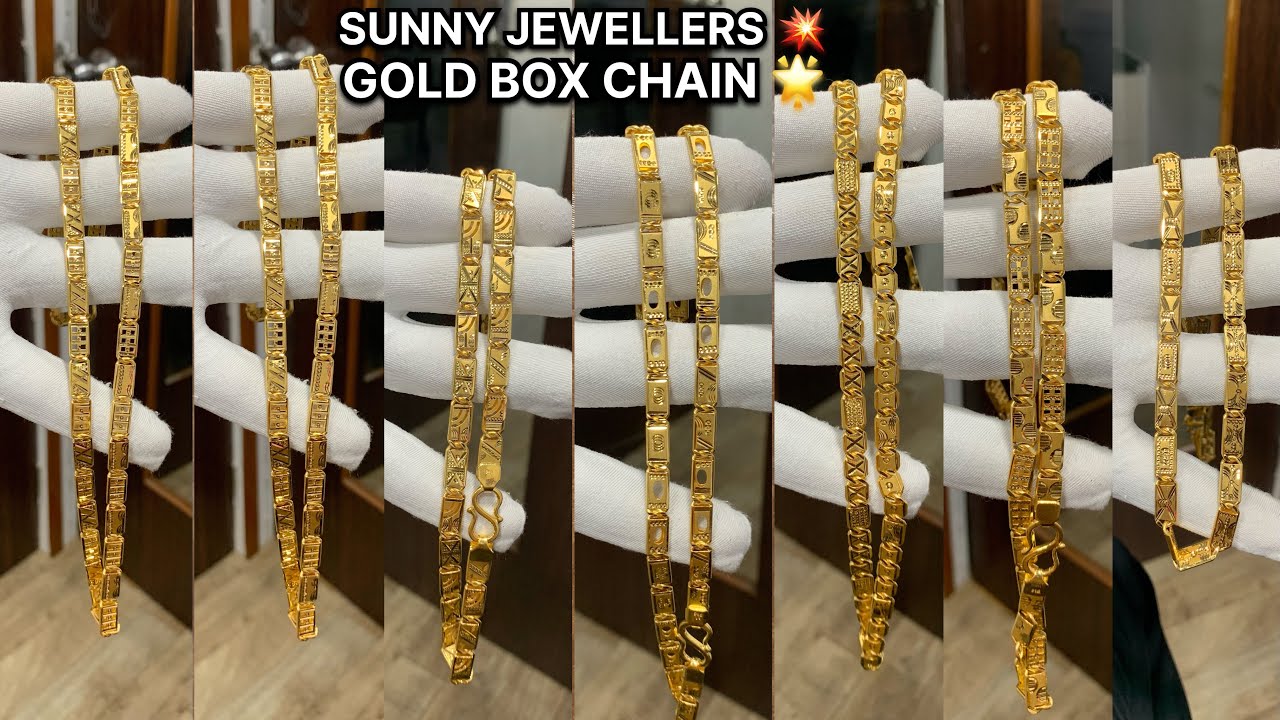 60 To 40 Grams Latest Gold Box Chain Design || Gold Chains For Men ...