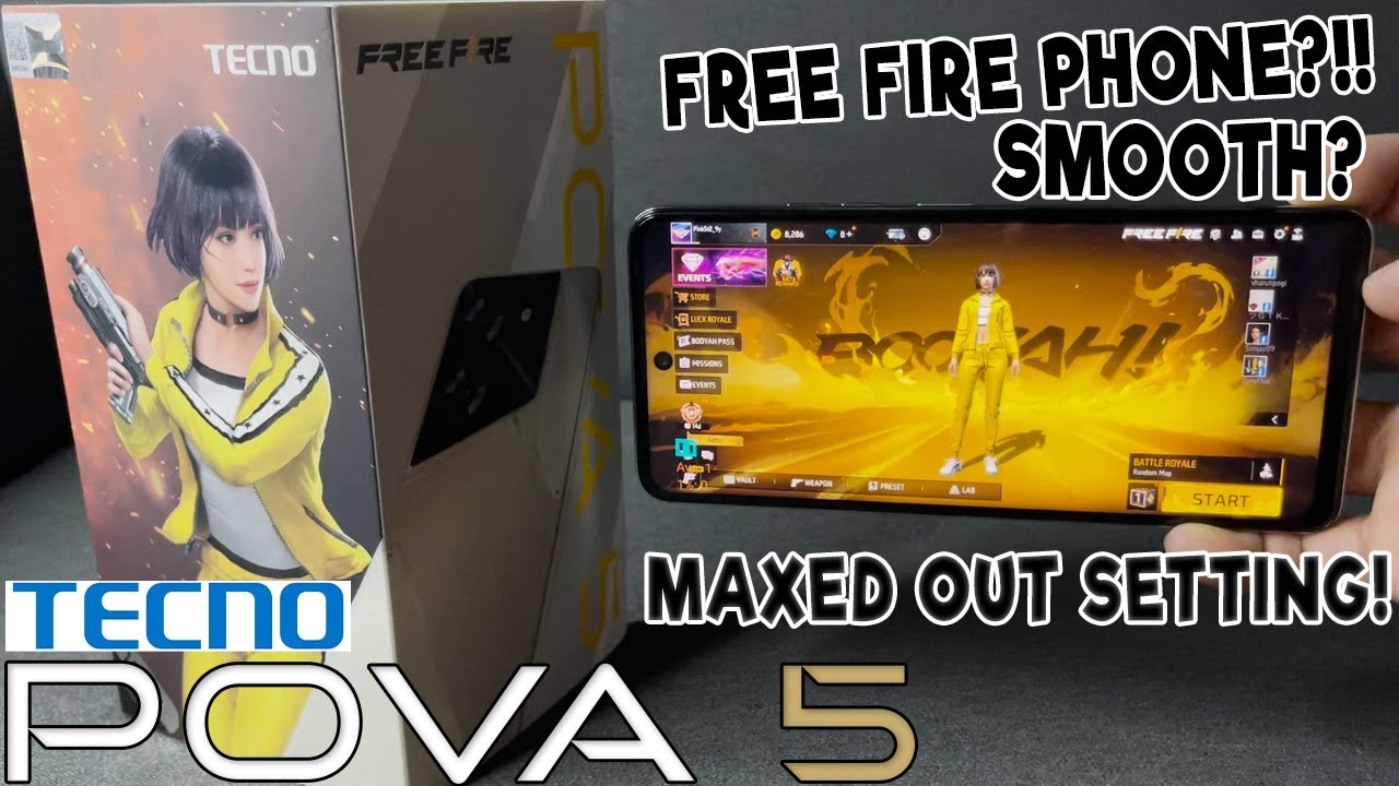 GARENA FREE FIRE Gameplay on TECNO POVA 5 | FREE FIRE PHONE?! SMOOTH AT ...