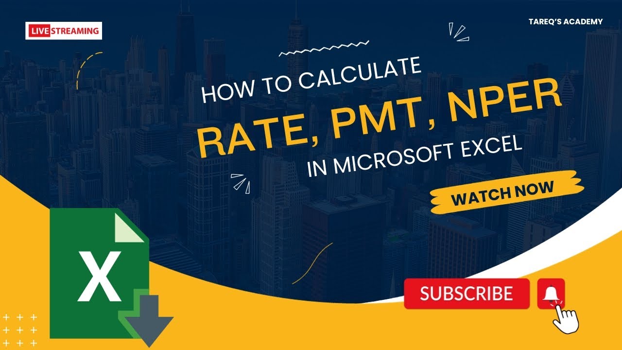 How to Calculate RATE, PMT & NPER in ExcelSheet. - YouTube