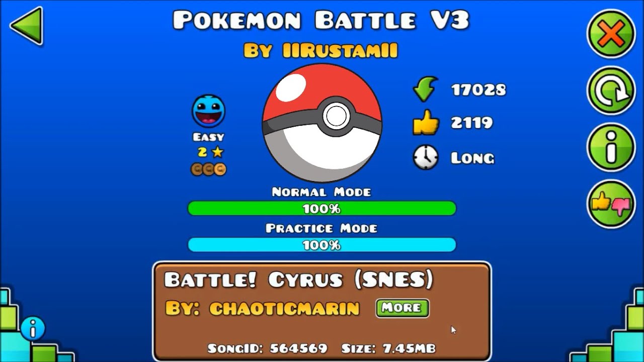 Pokémon Battle V3 by IIRustamII | Geometry Dash 2.0 - YouTube