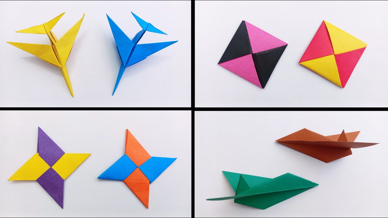 How to Make an Easy Origami Ninja Star & Fast Paper Airplane | Squid ...