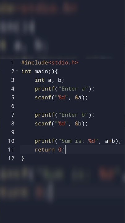 SUM of TWO Numbers in "C" - YouTube