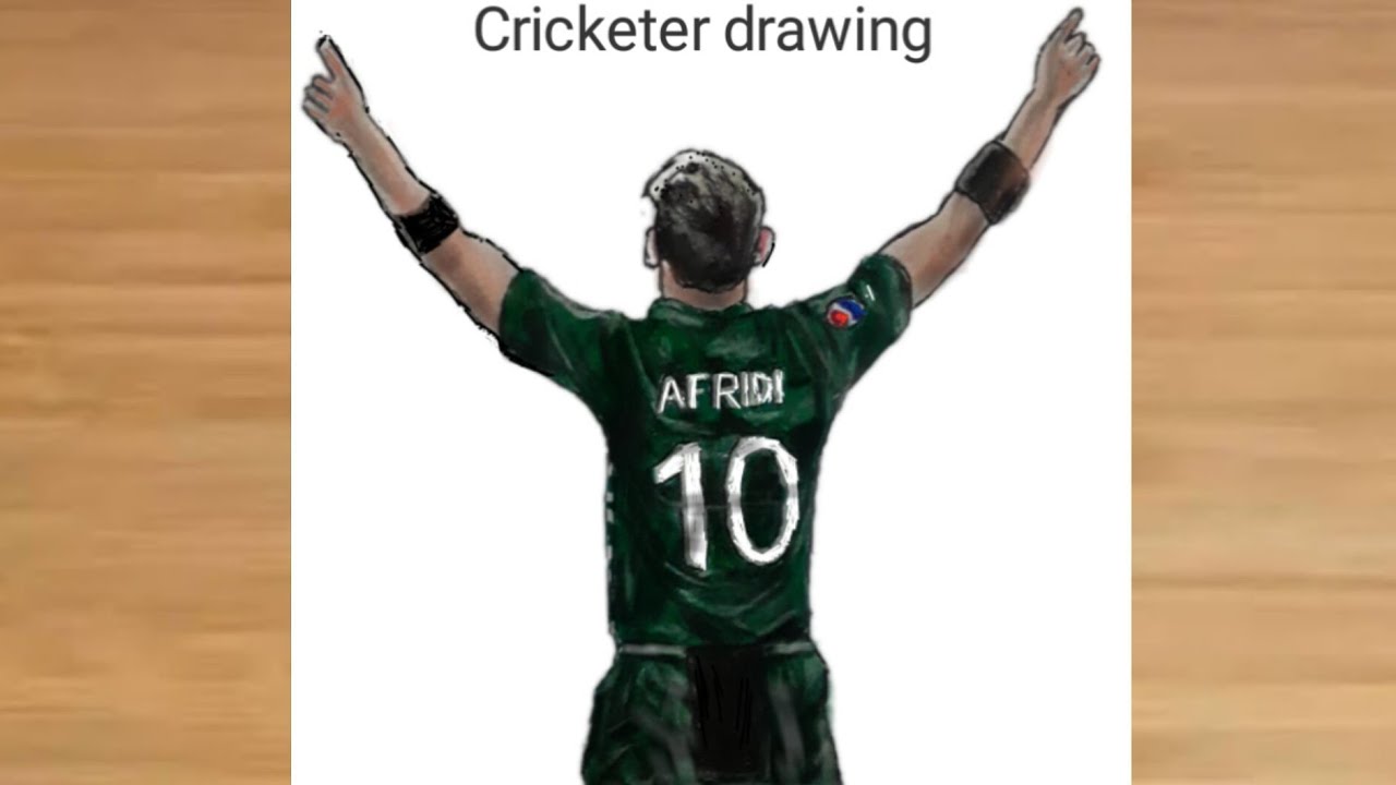 How to draw Shaheen Shah Afridi backside | How to draw Shaheen Shah ...