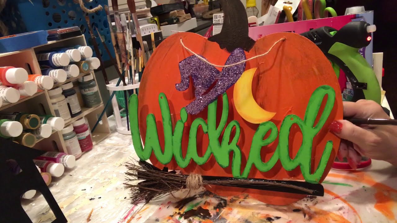 Something Wicked DIY Dollar Tree Halloween Sign - YouTube