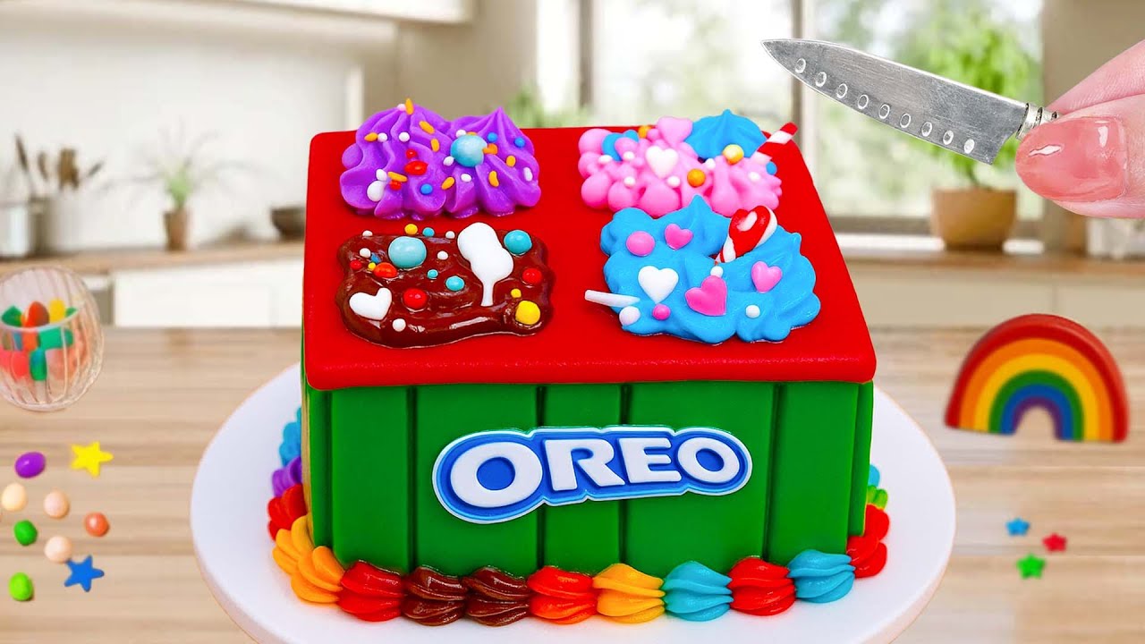 Tarta de Oreo en Miniatura con Decoración de Jardín 🌼🍪 | ASMR ...